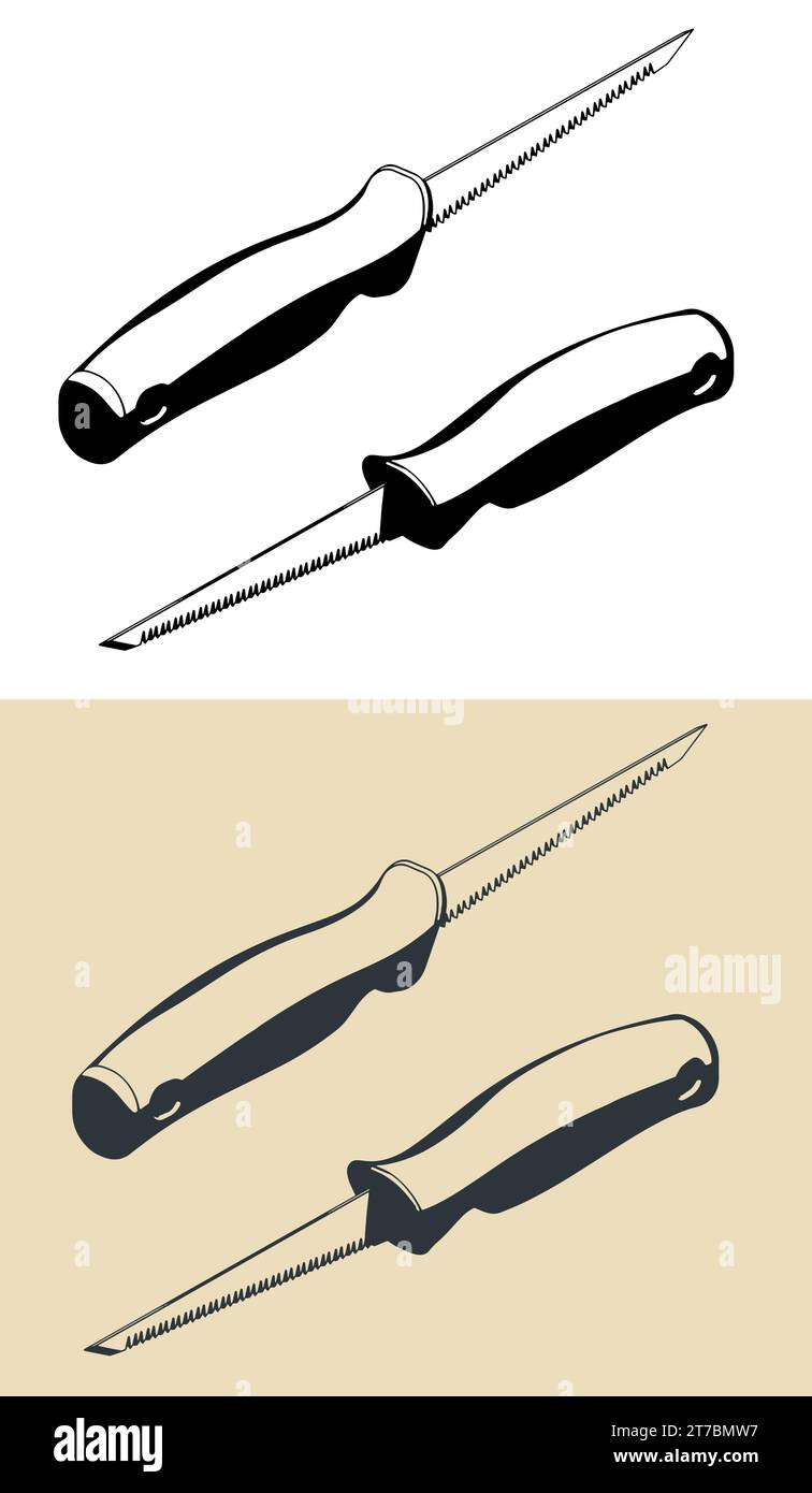 Stylized vector isometric illustrations of drywall saw Stock Vector ...