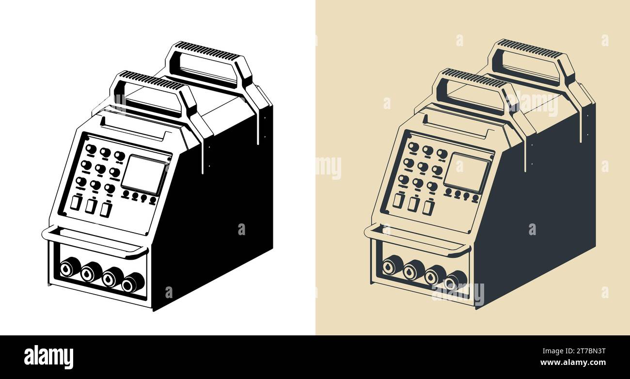 Stylized vector illustrations of welding machine Stock Vector Image ...