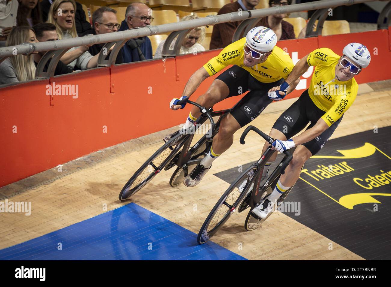 Gent, Belgium. 14th Nov, 2023. Belgian Noah Vandenbranden and Belgian ...
