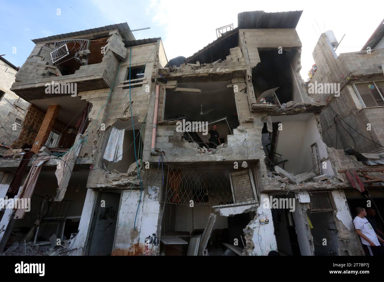 Tulkarm, West Bank. 14th Nov, 2023. Palestinian people are seen inside ...