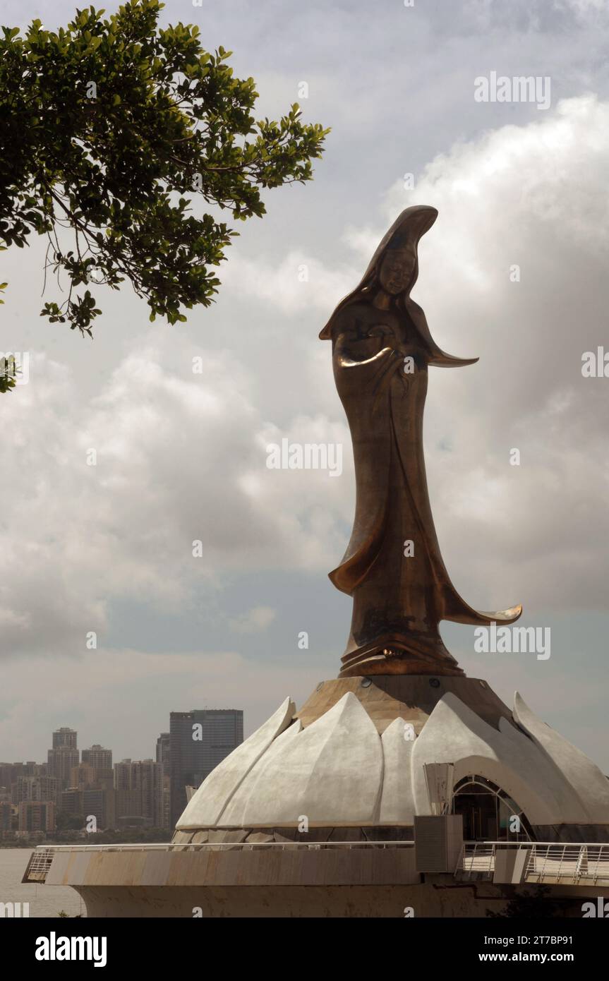 Statue of Guan Yin, Buddhist goddess of mercy, Macau, China Stock Photo ...