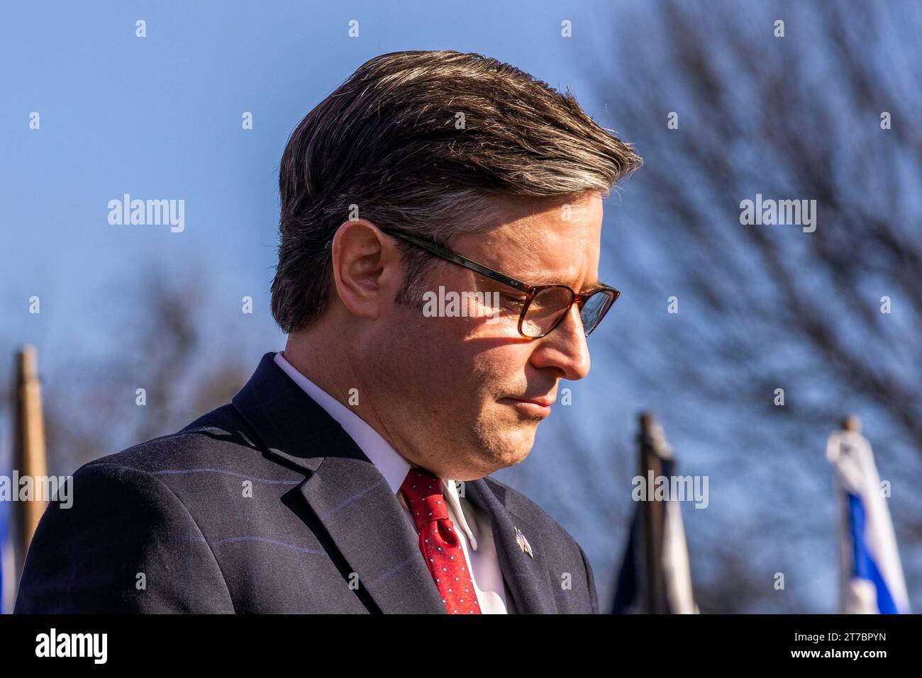Speaker of the US House of Representatives Mike Johnson (Republican of ...