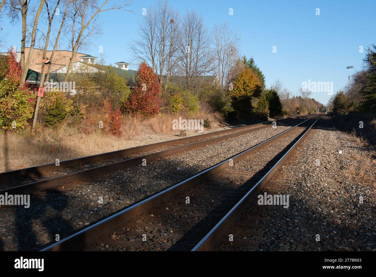 Canadian National railroad tracks on the campus of Michigan State ...