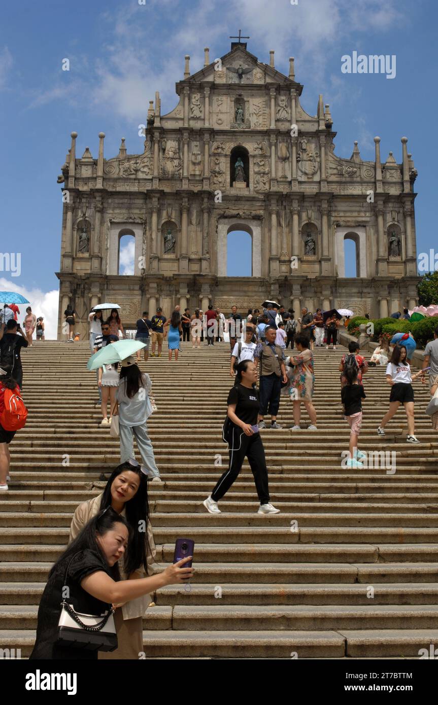 Steps leading up to St Paul's Church, Macau, China Stock Photo - Alamy