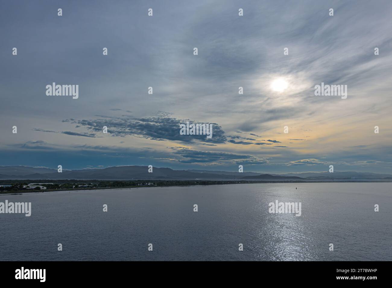 Costa Rica Puntarenas - July 22, 2023: Wide landscape coastline of Gulf ...