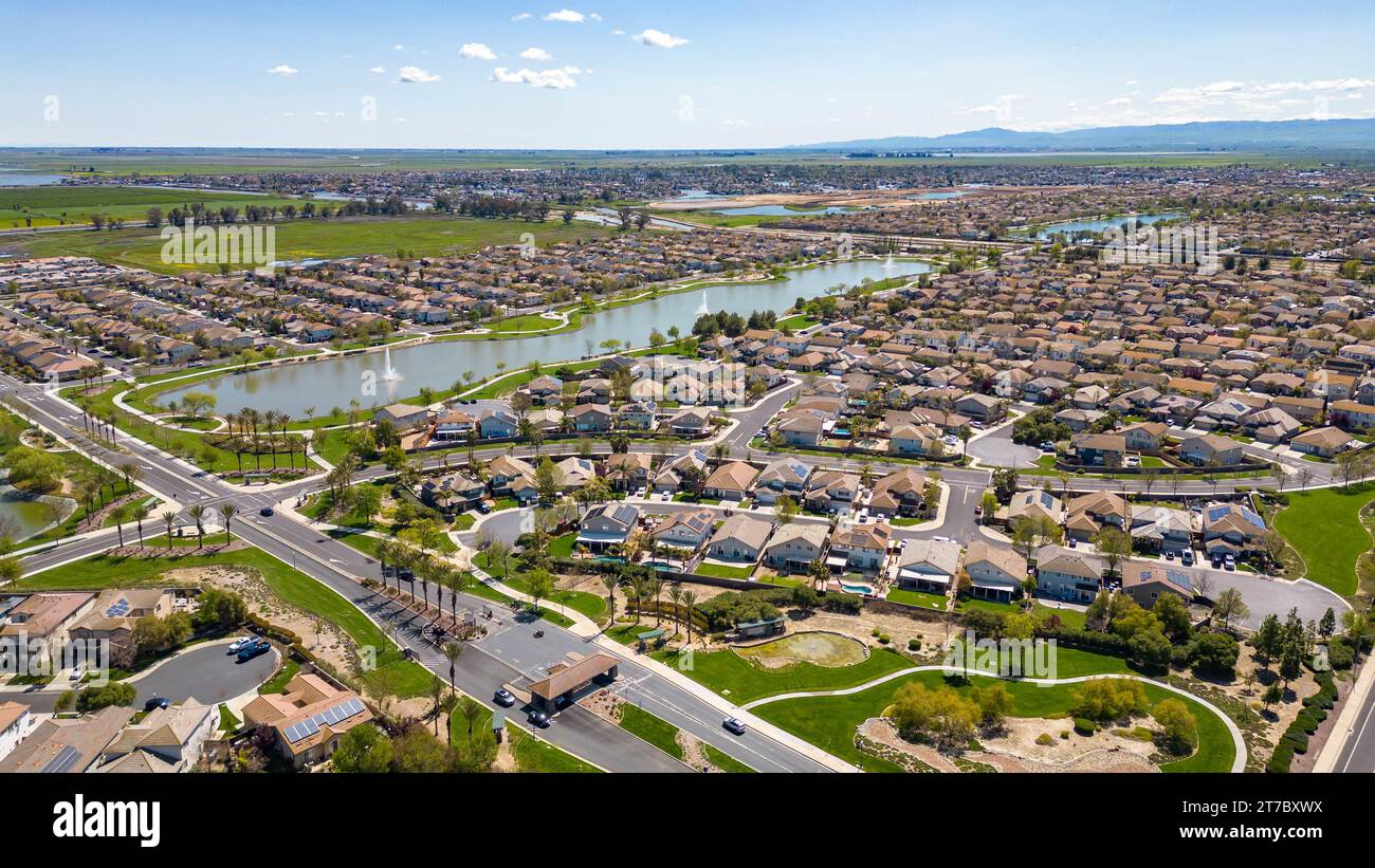 Aerial serenity over suburban hi-res stock photography and images - Alamy
