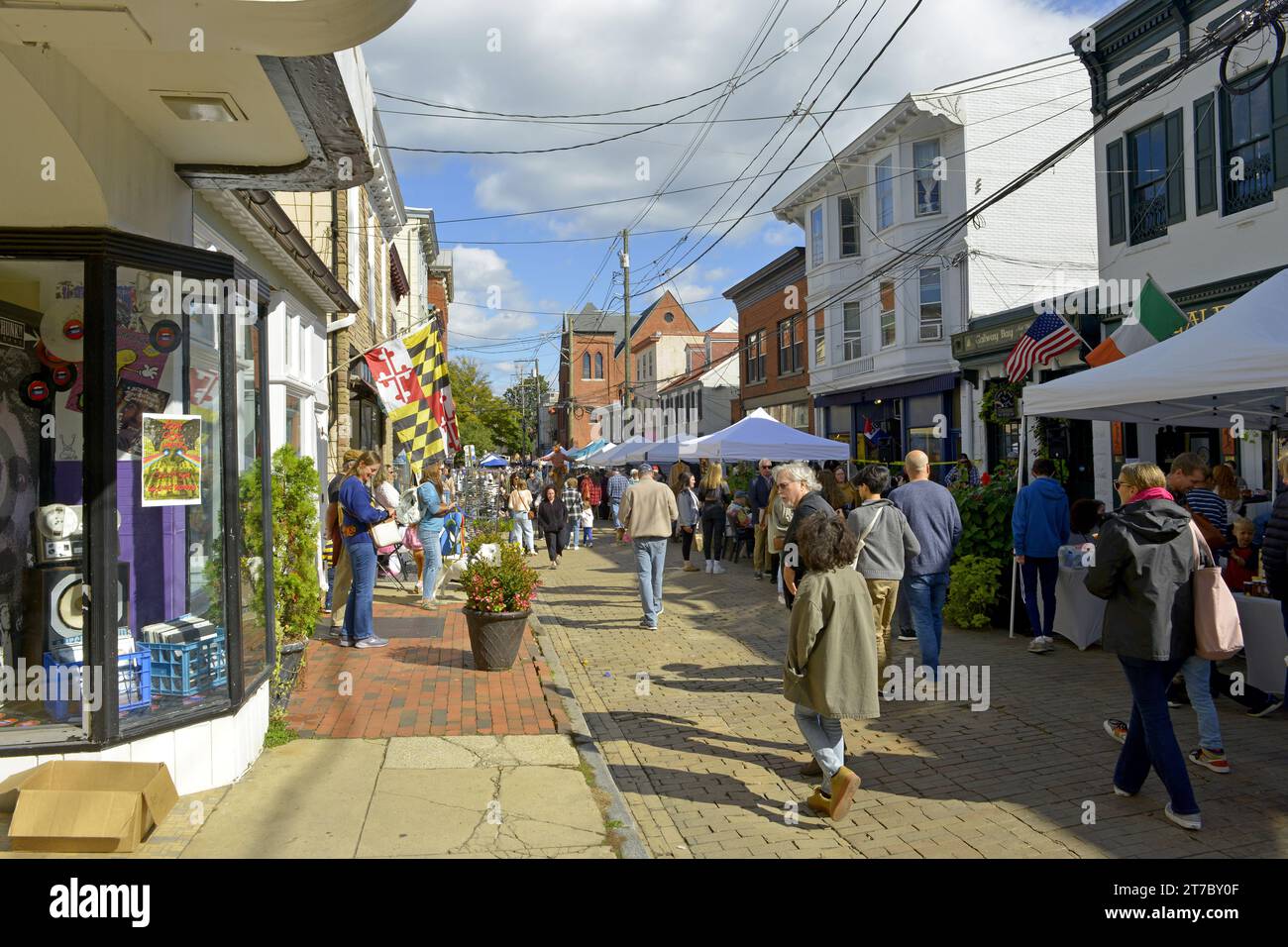 People enjoying the Fall Festival on Maryland Street in Annapolis MD ...