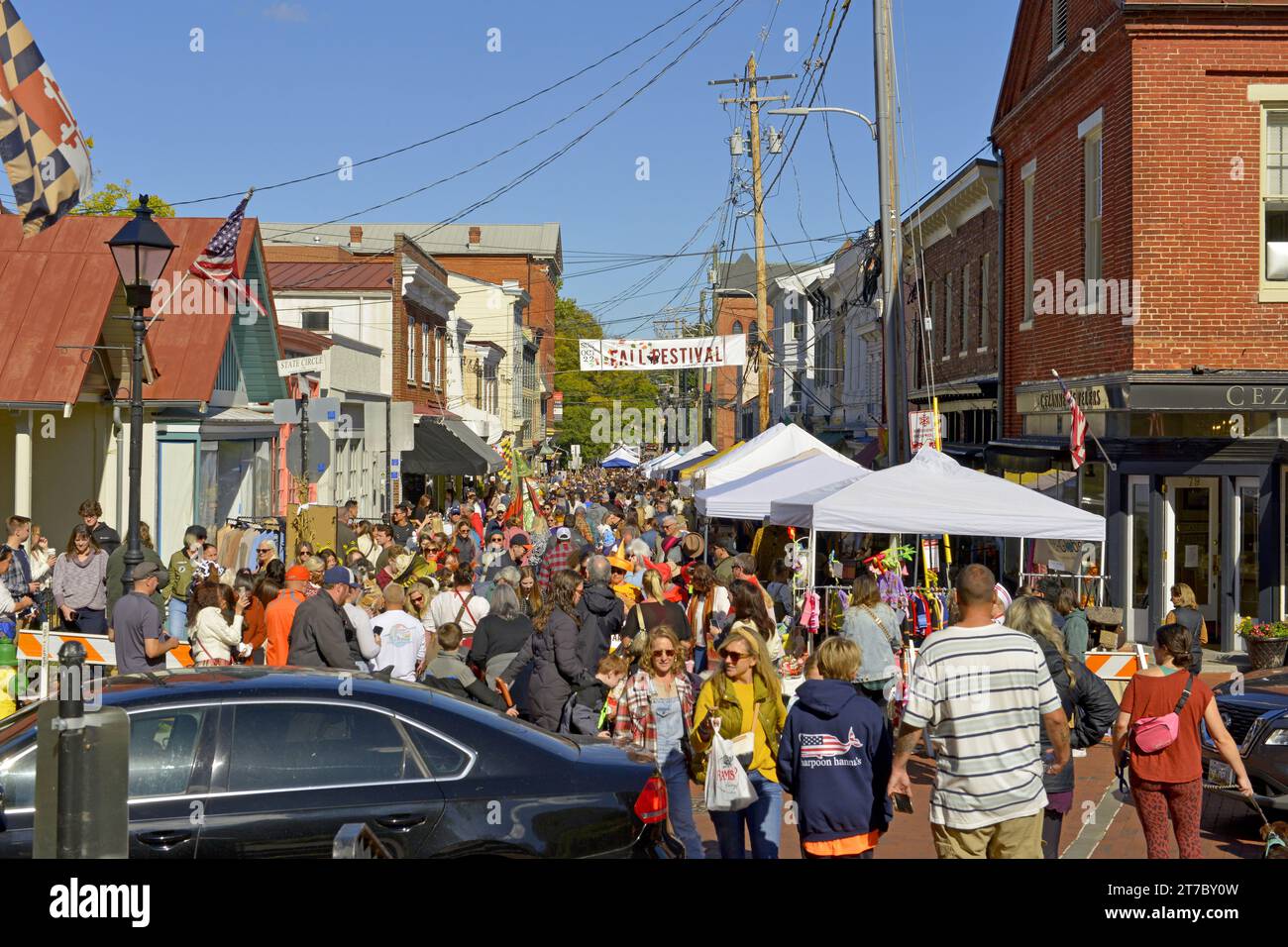 People enjoying the Fall Festival on Maryland Street in Annapolis MD ...