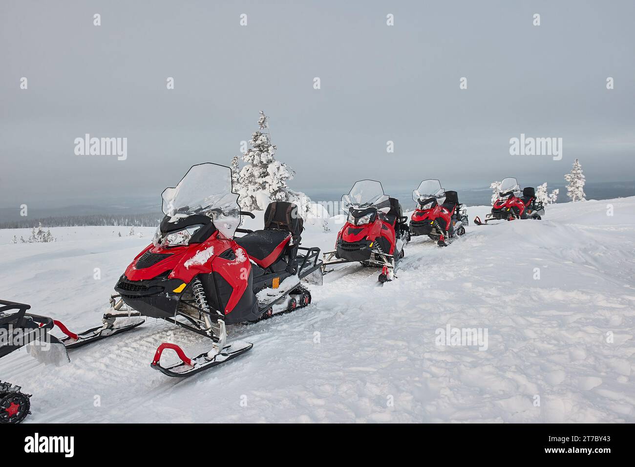Snow mobile trip in Lapland Stock Photo - Alamy