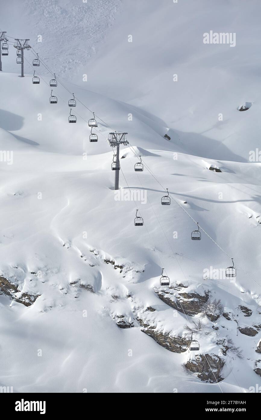 Skiing slopes from the top Stock Photo - Alamy