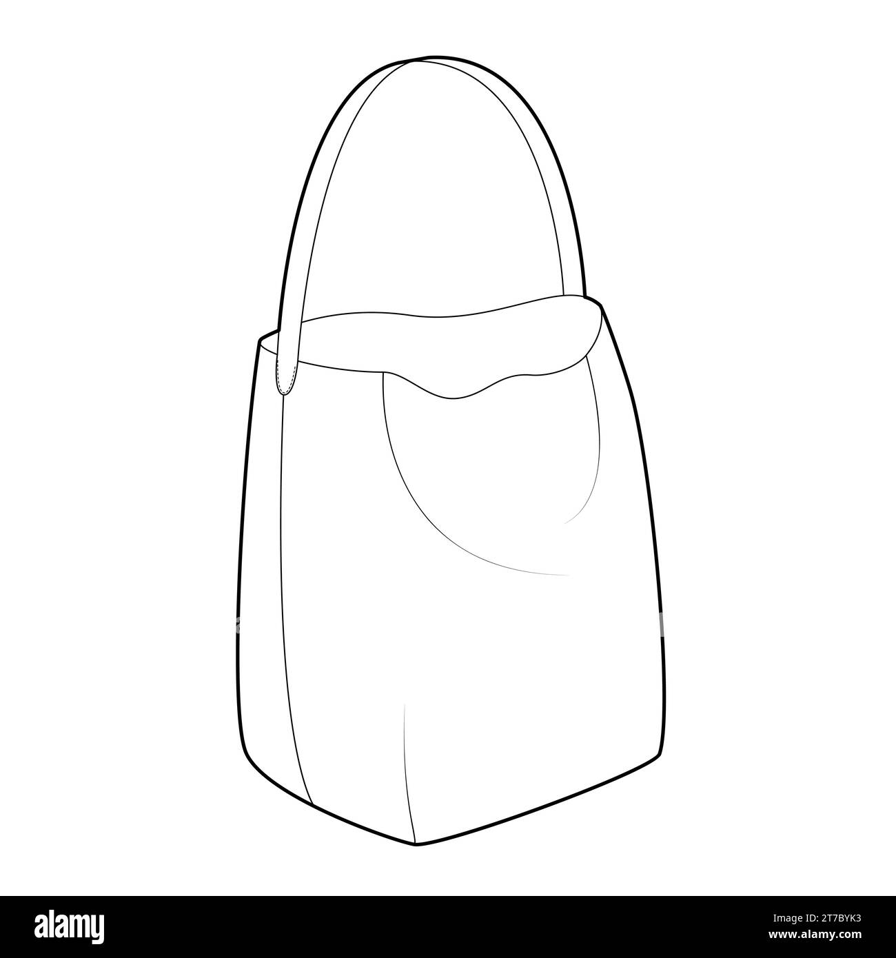 Slouchy Tote bucket silhouette bag. Fashion accessory technical ...