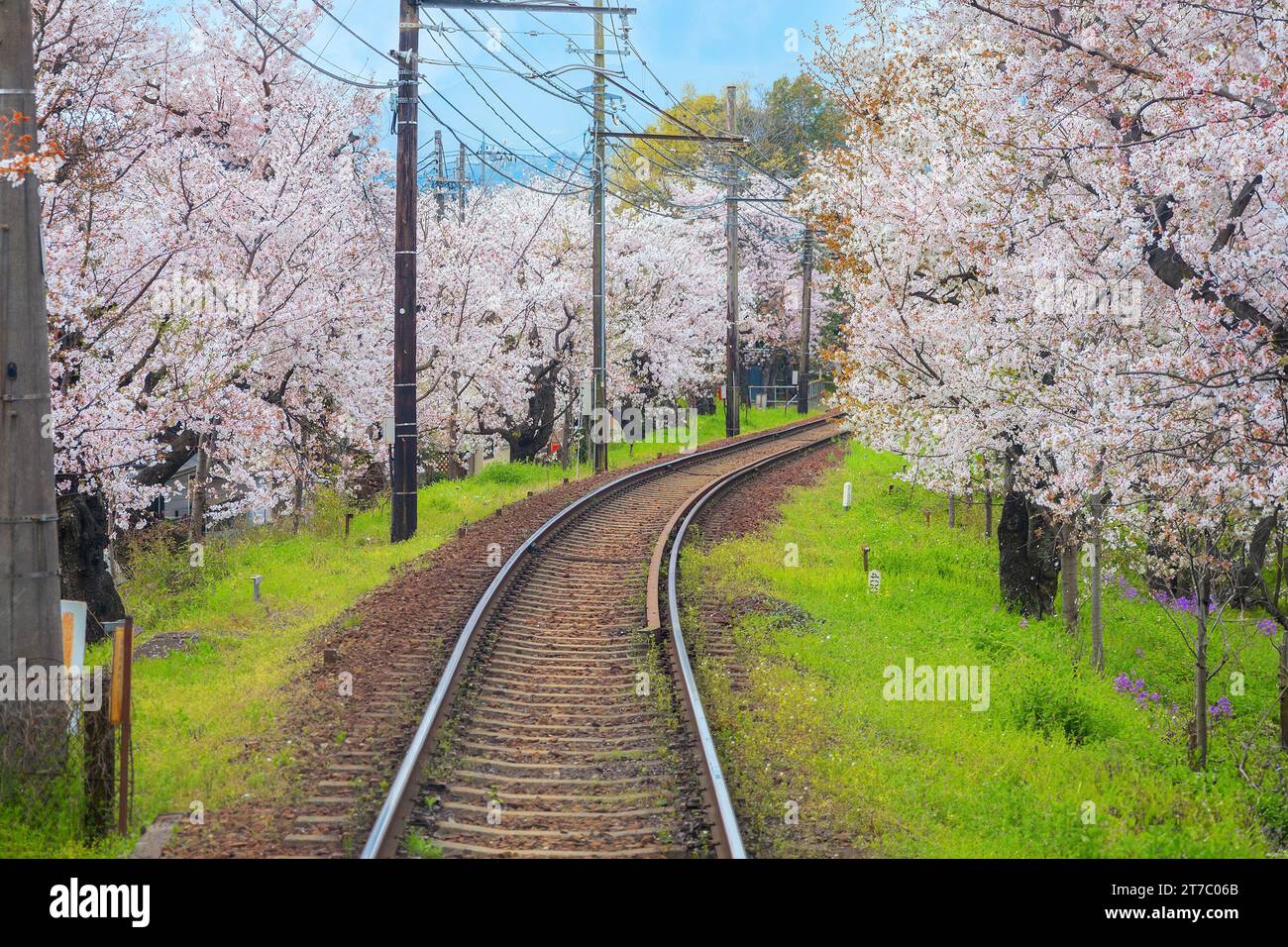 Kyoto, Japan - March 31 2023: Keifuku Tram is operated by Keifuku ...
