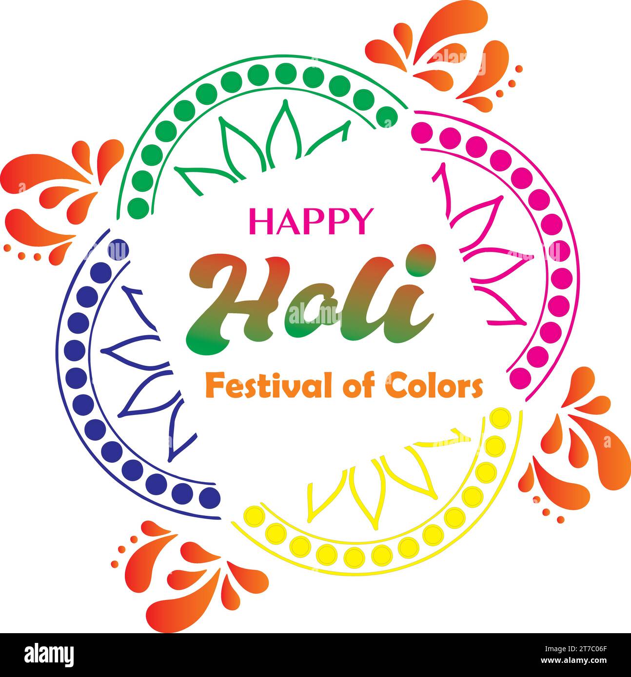 Holi greeting card design template Cut Out Stock Images & Pictures - Alamy