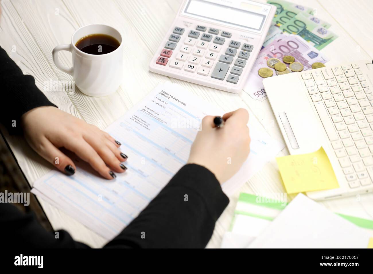 Accountant fill italian tax form F24 Unified payment model in end of ...