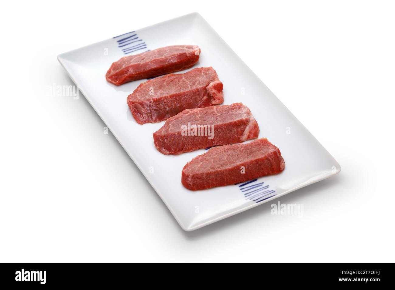 A rare cut of beef called "necktie" in Japan. Japanese Yakiniku(grilled ...