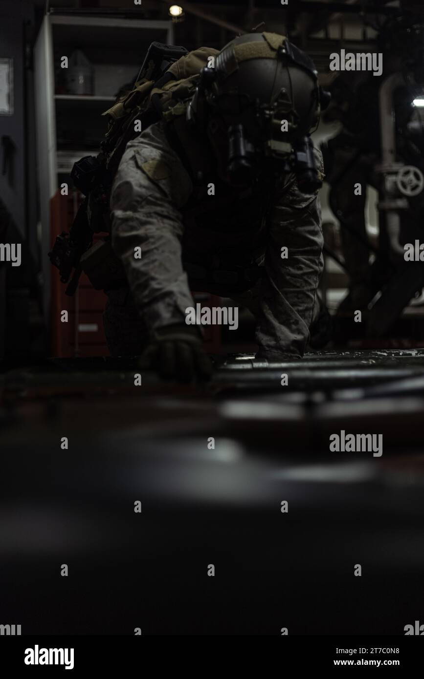 A U.S. Marine with Maritime Special Purpose Force (MSPF), 24th Marine ...