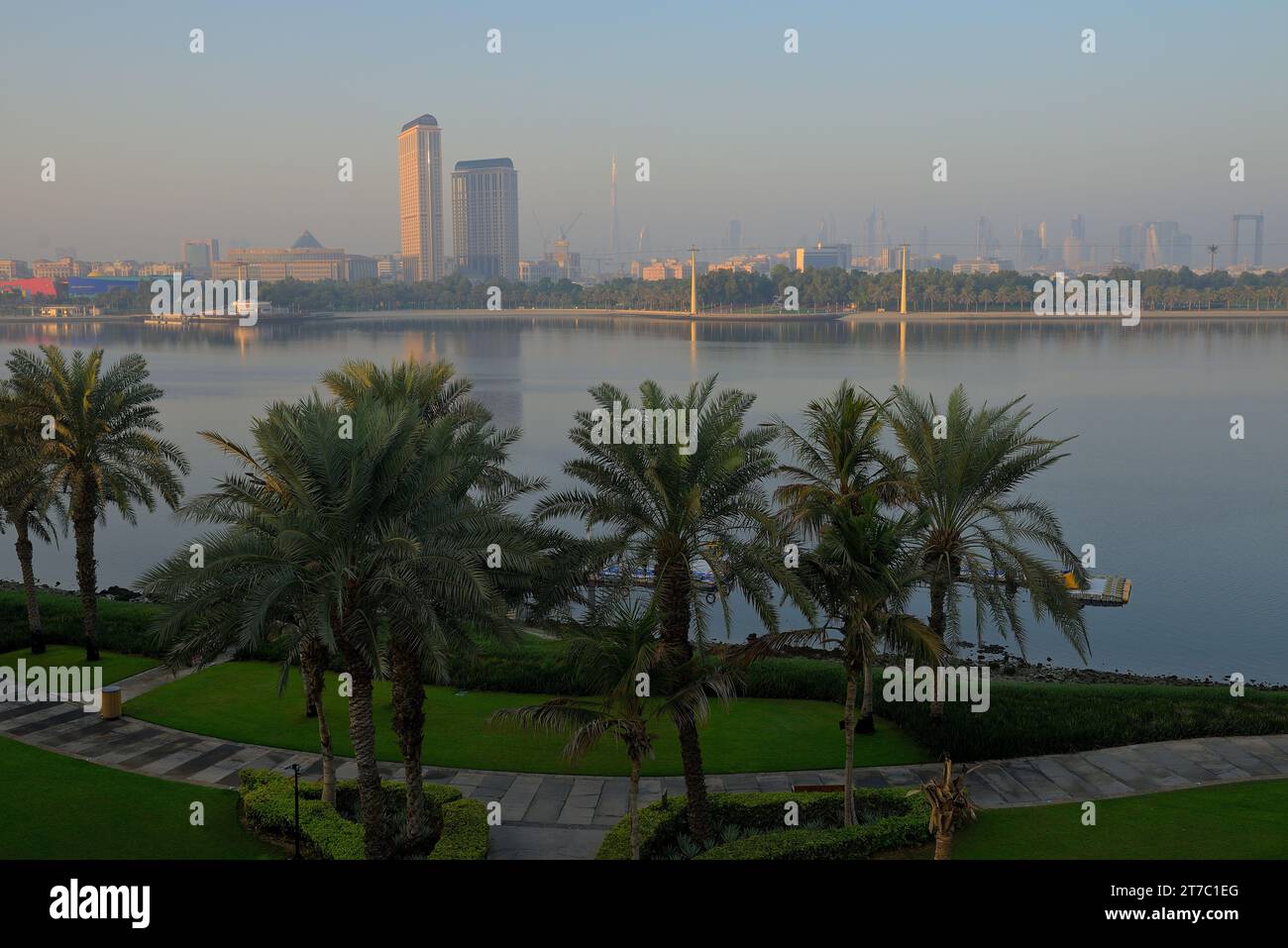 The skyline with the Hyatt Regency seen from the luxury Park Hyatt at ...