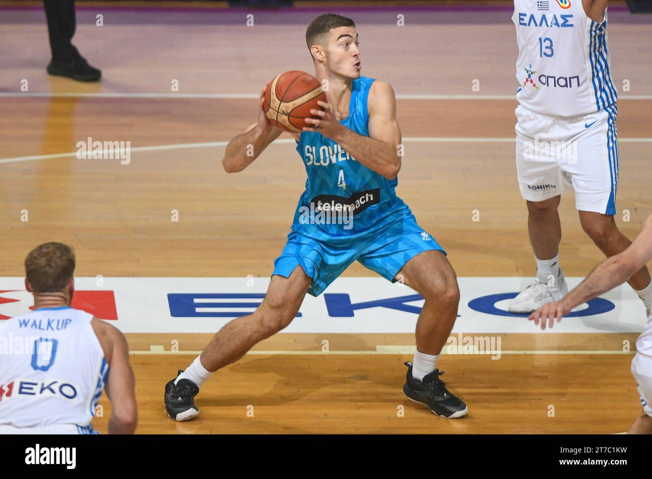 Ziga Samar (Slovenia Basketball National Team) against Greece Stock ...