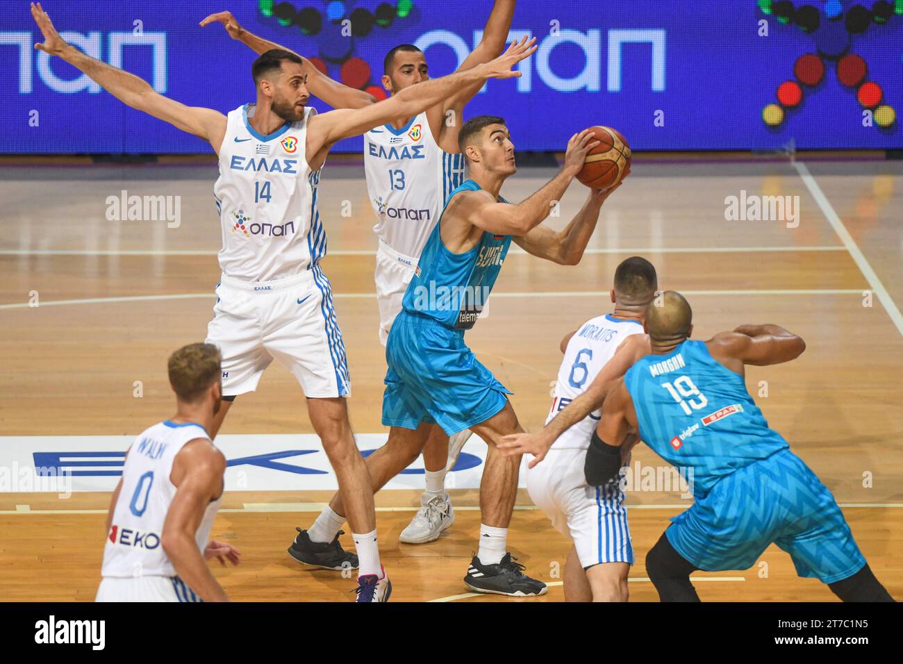 Ziga Samar (Slovenia Basketball National Team) against Greece Stock ...