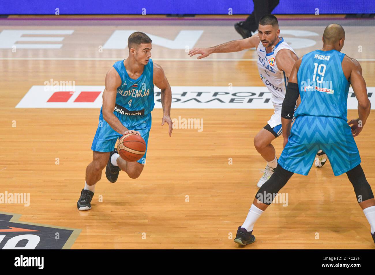 Ziga Samar (Slovenia Basketball National Team) against Greece Stock ...