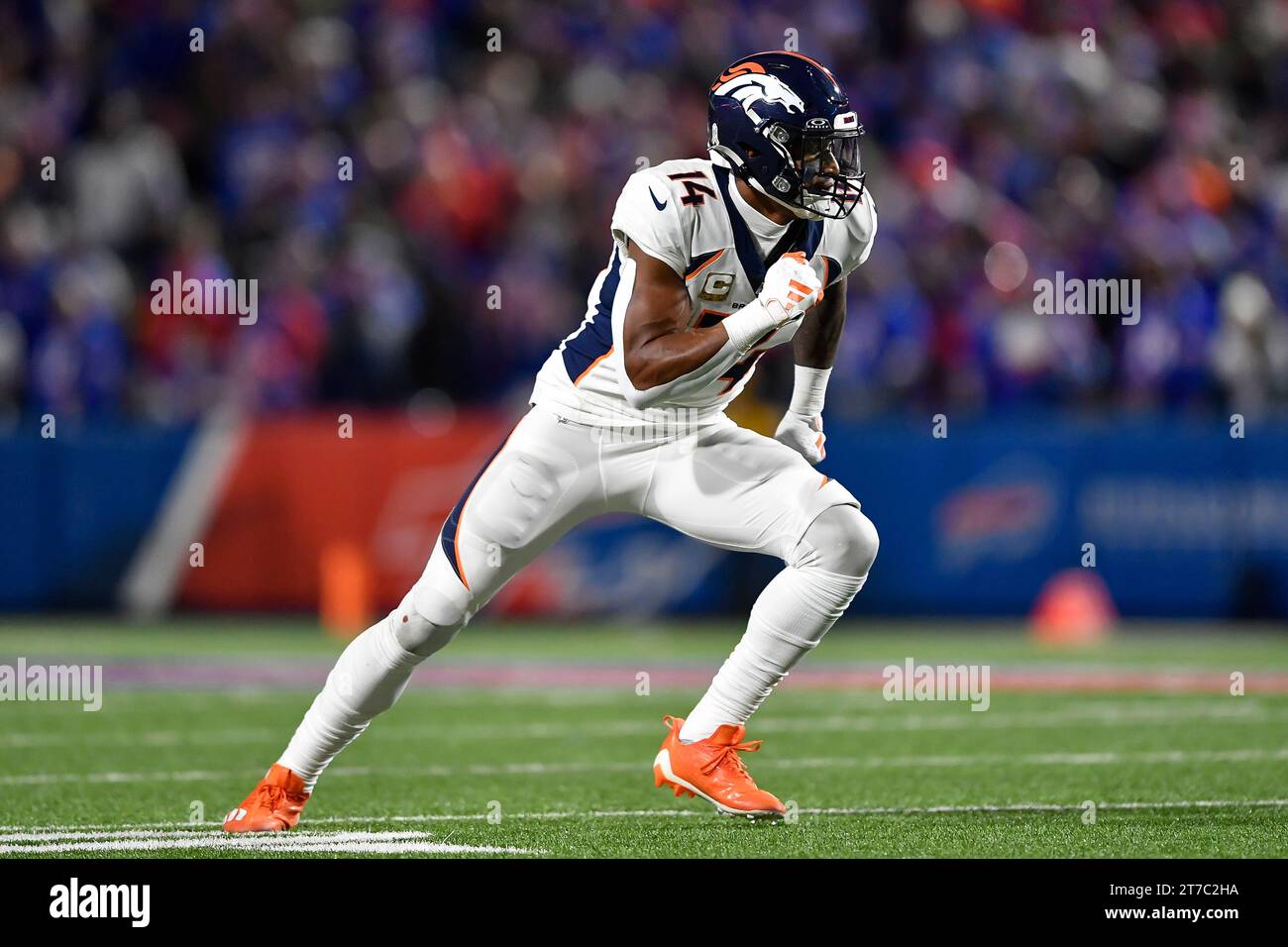 Denver Broncos wide receiver Courtland Sutton (14) runs on the field ...