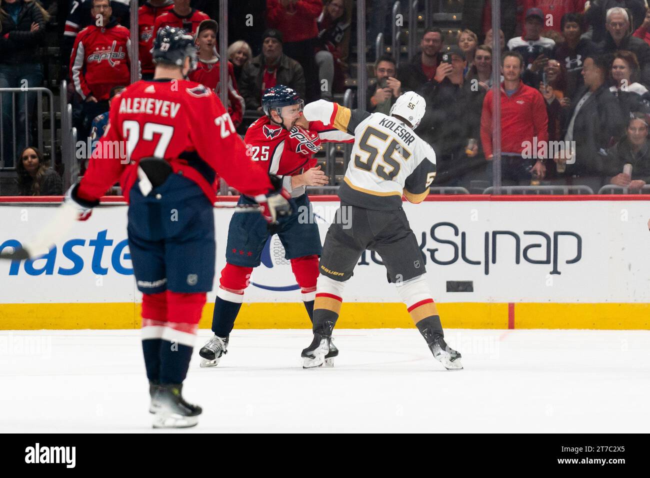 Washington Capitals defenseman Dylan McIlrath (25) and Vegas Golden ...