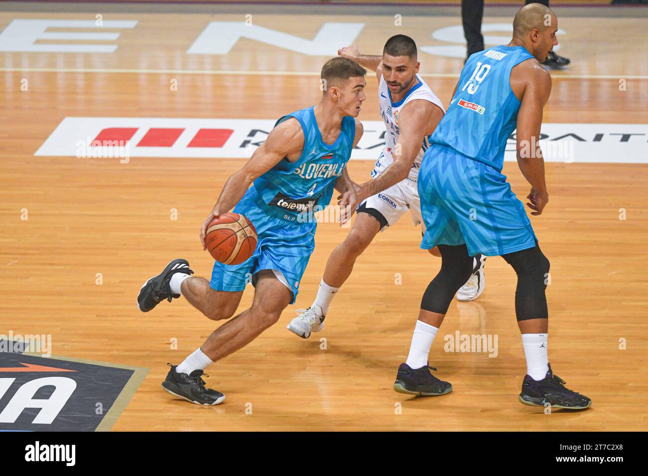 Ziga Samar (Slovenia Basketball National Team) against Greece Stock ...