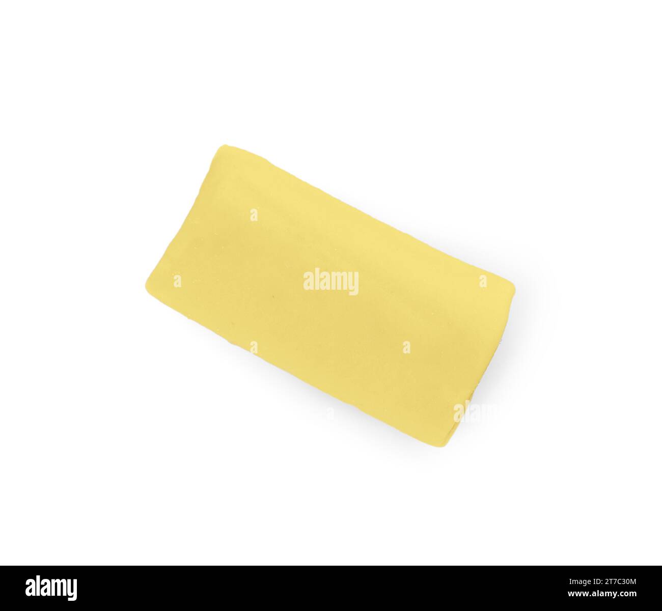 Yellow chewy candy with liquorice isolated on white, top view Stock ...