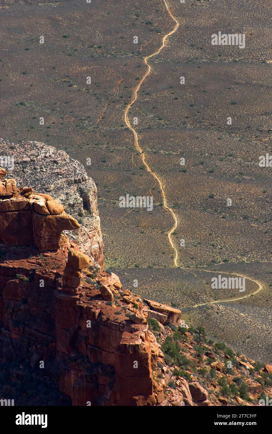 Trailview overlook, hiking trail Hermits rest route, South rim, Grand ...