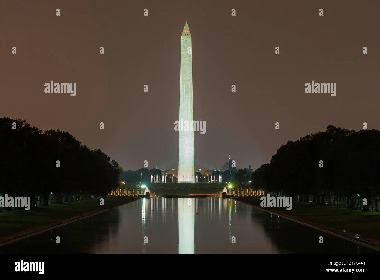 The Obelisk, Night, Illuminated, Evening, Night shot, Mall, Washington ...