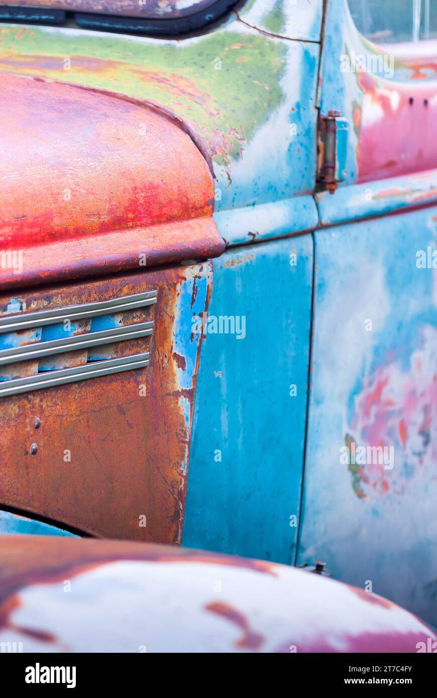 Car, colourful paint pattern, vintage car, texture, rust, wreck, car ...