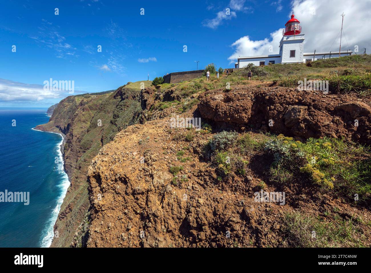 Farol da Ponta do Pargo lighthouse and cliffs, Madeira, Portugal Stock ...