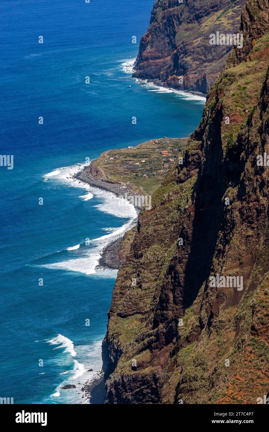 View of the cliffs from the Miradouro da Boa Morte, Ponta do Pargo, Madeira, Portugal Stock ...