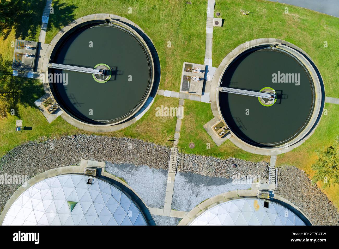 Industrial urban wastewater sewage treatment plant with aeration tanks ...
