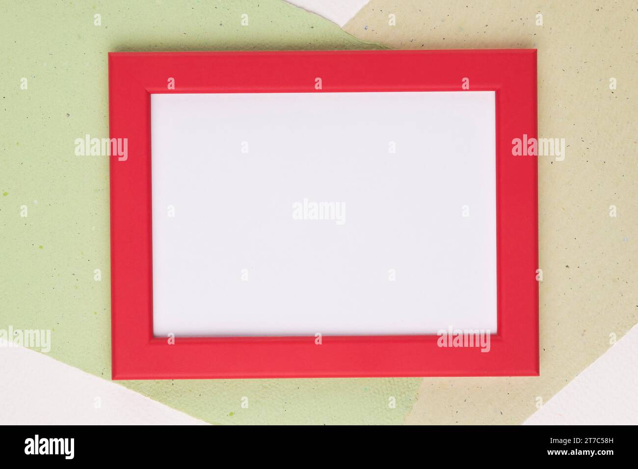 White frame with red border paper background Stock Photo - Alamy