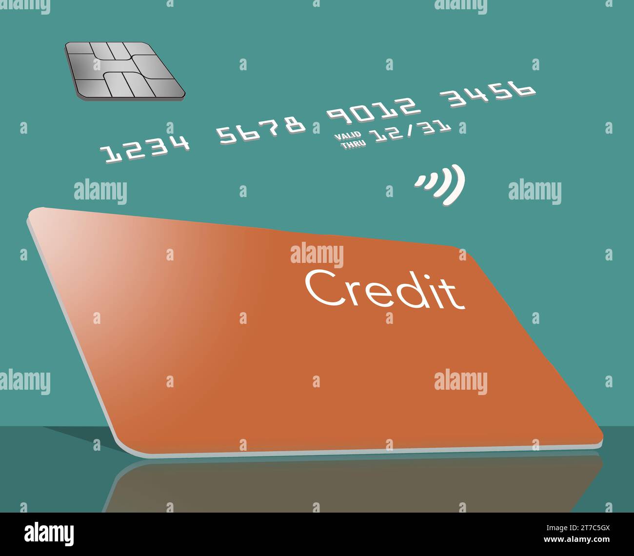 Build a credit card. Individual elements of a credit card hover above a ...