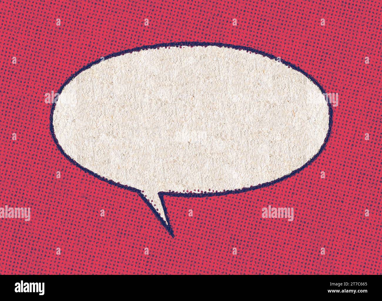 Empty chat bubble on a pattern of printing dots from a real vintage ...