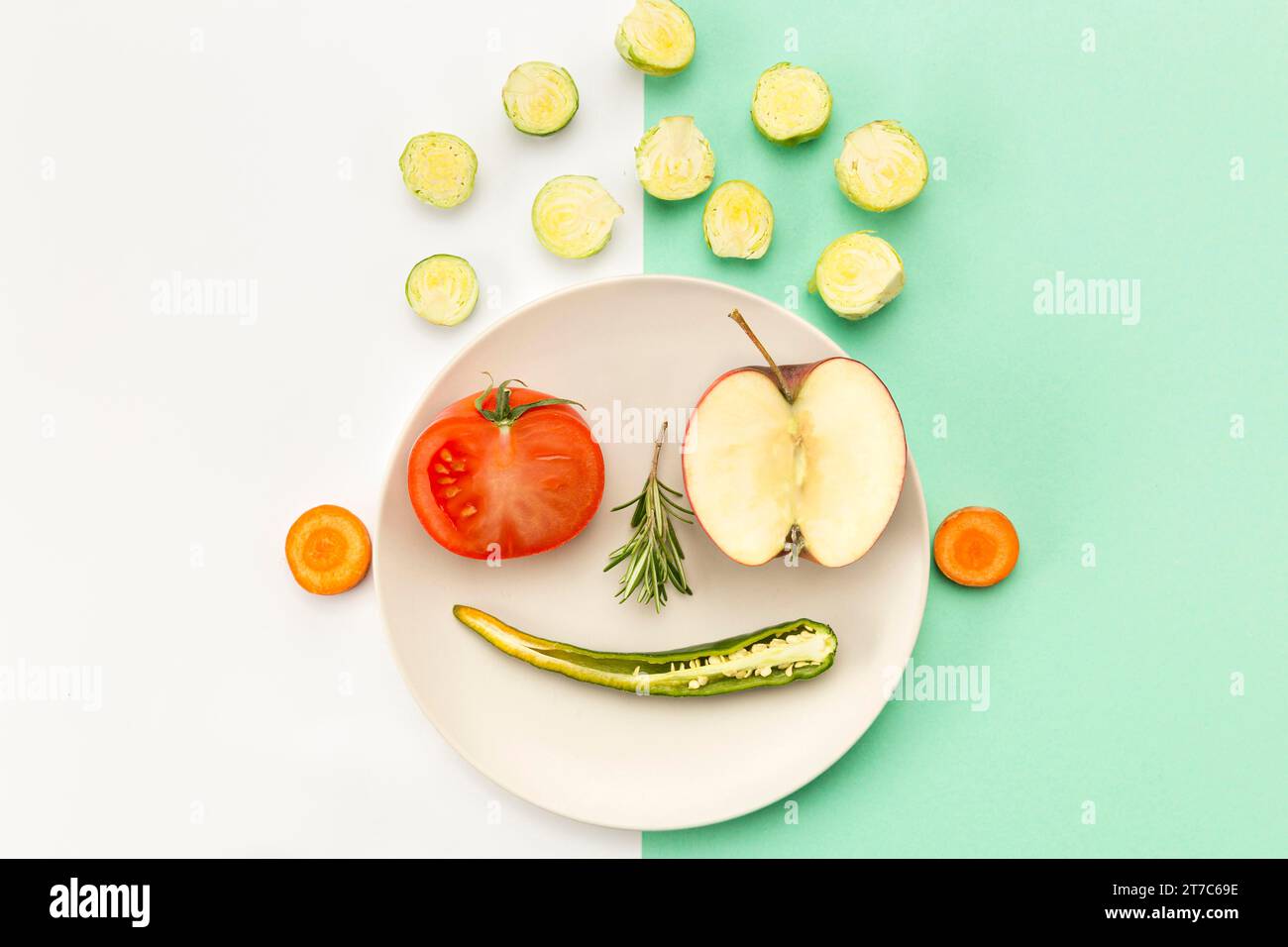 Concept healthy eating smiley face Stock Photo - Alamy