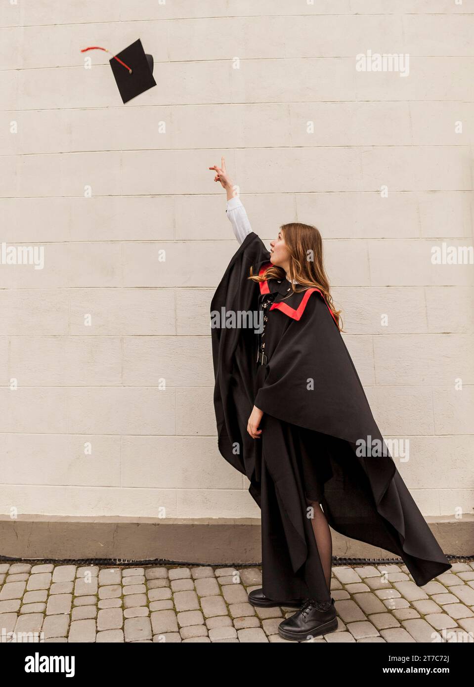 High angle graduated girl Stock Photo - Alamy