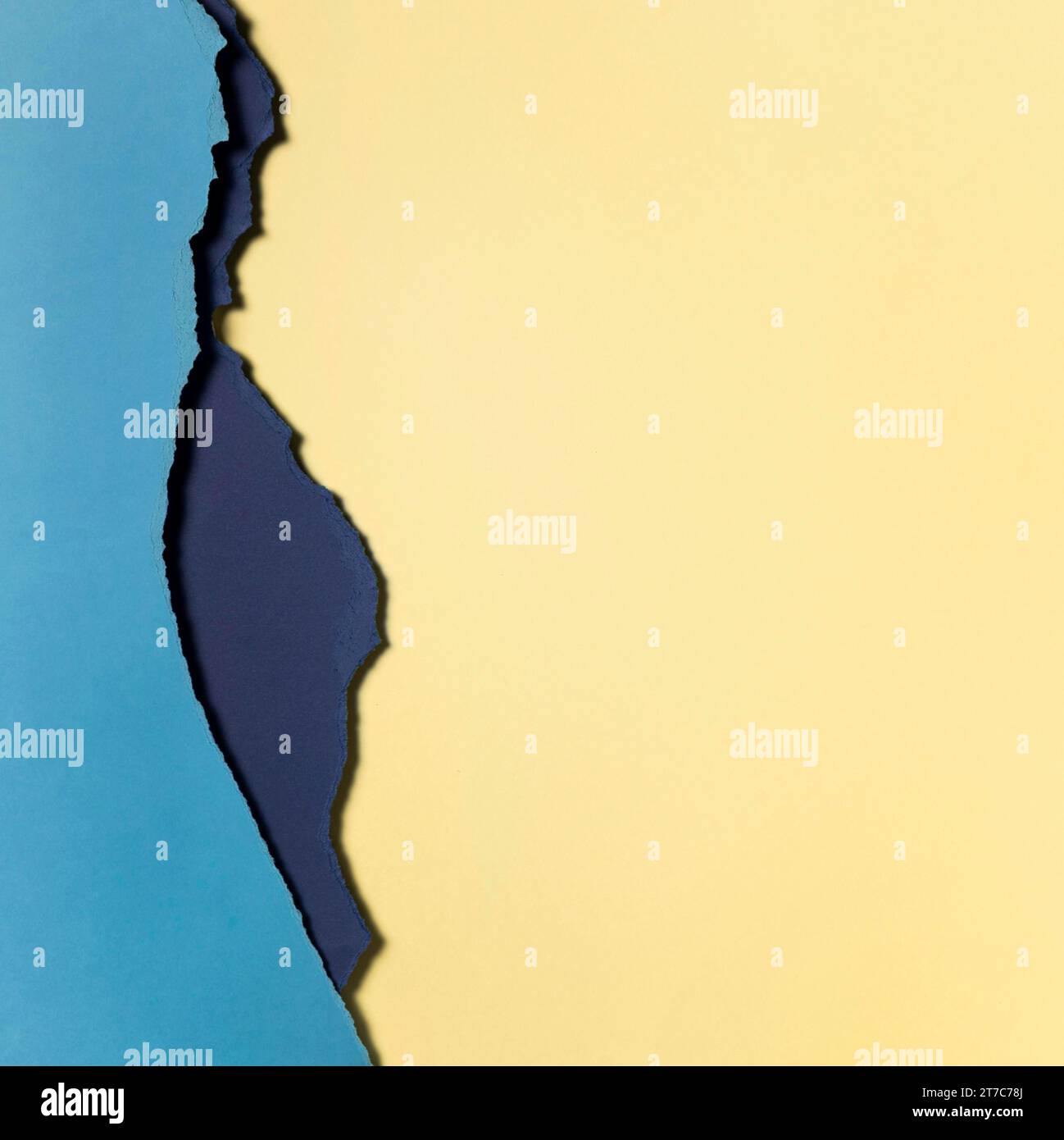 Light yellow blue layers paper Stock Photo - Alamy