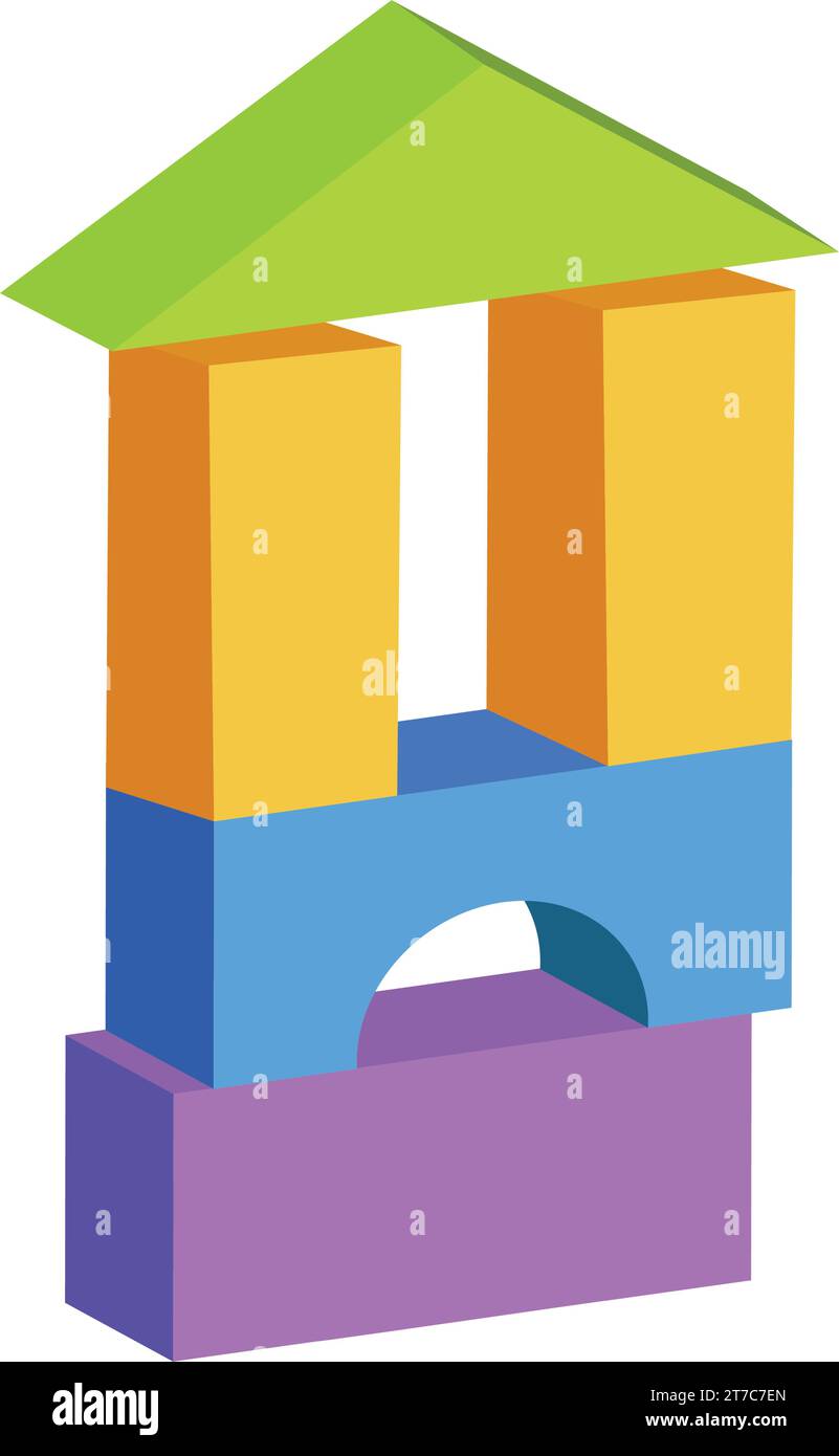 Kid playing toy blocks Stock Vector Images - Alamy