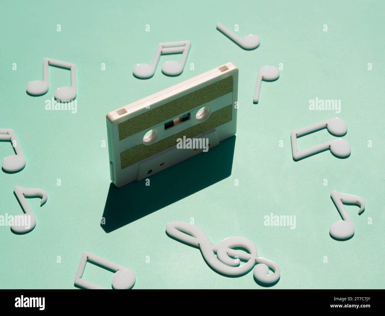 Old white cassette light with shadow Stock Photo - Alamy