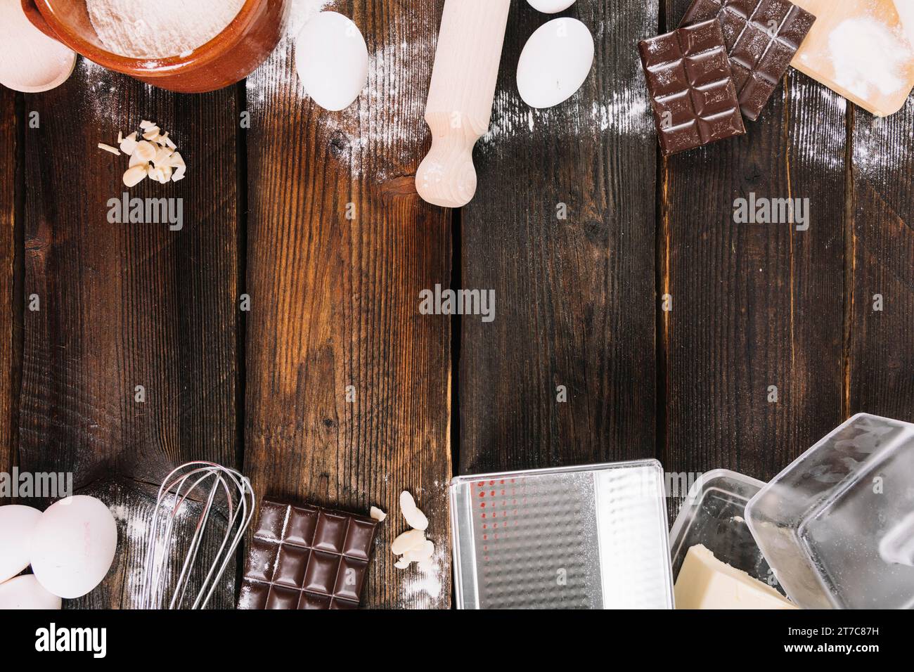 Baking ingredients border hi-res stock photography and images - Alamy