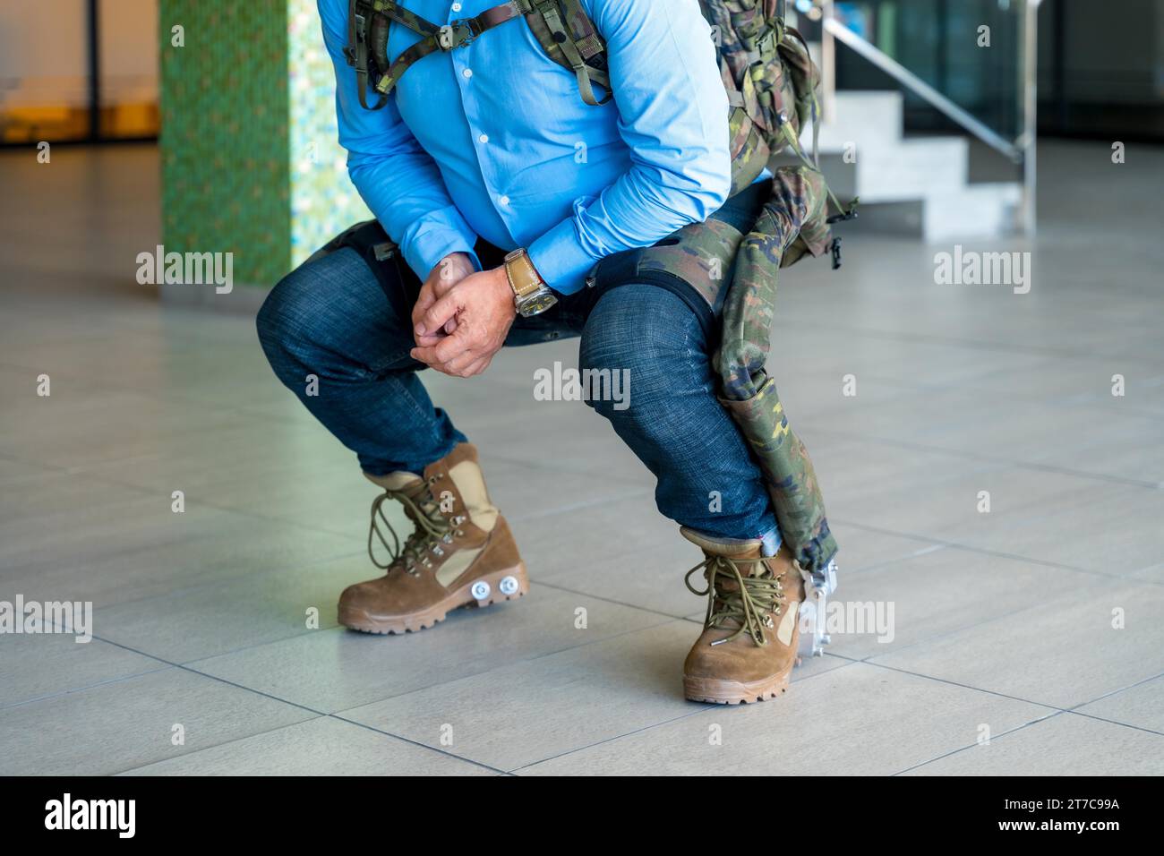 Mechanical military exoskeleton to help unrecognizable soldiers and ...