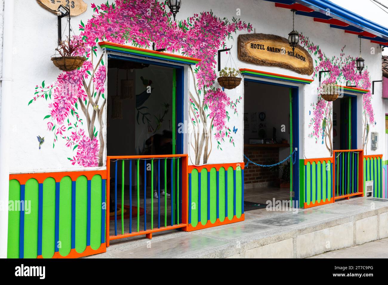 Historic Paisa-style houses, Salento, Quindio, Colombia Stock Photo - Alamy
