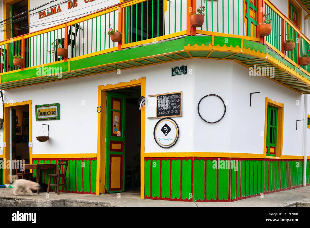 Historic Paisa-style houses, Salento, Quindio, Colombia Stock Photo - Alamy