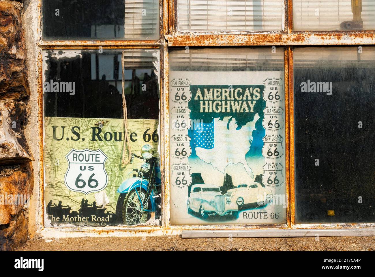 Old signs, windows, rusty, dilapidated, past, highway, road, mobility ...