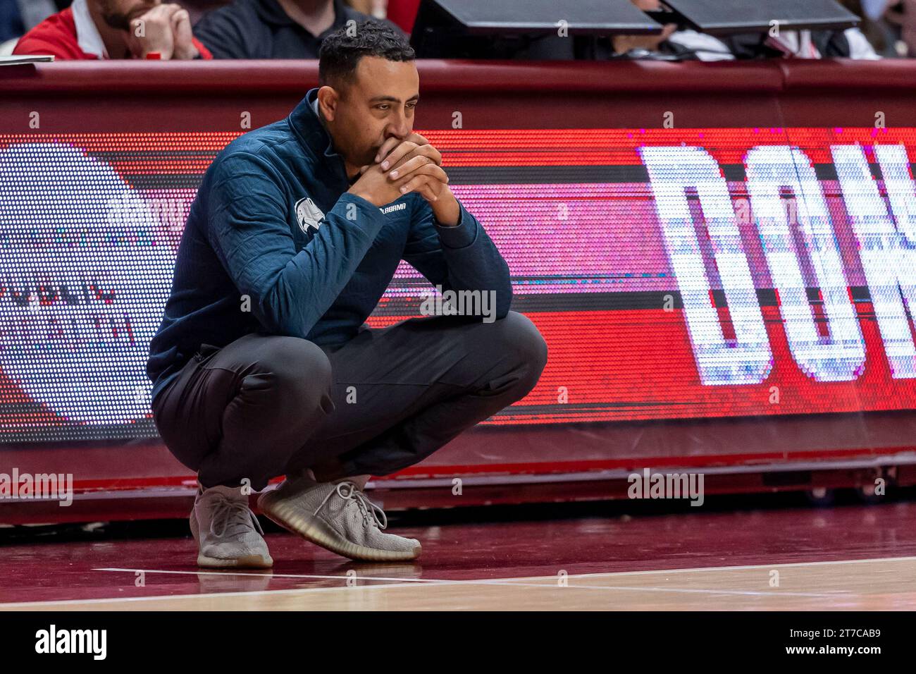 South Alabama head coach Richie Riley looks on as his team plays ...