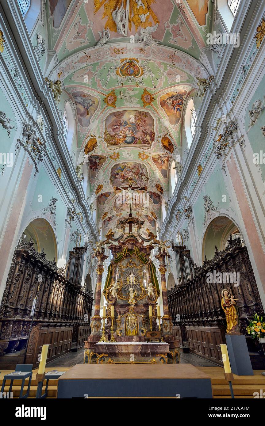 Main altar of the baroque monastery church of St George, monastery ...