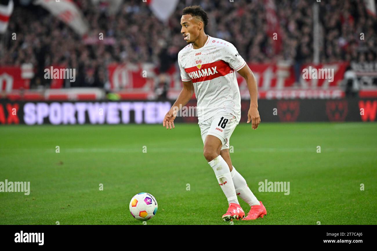 Jamie Leweling VfB Stuttgart (18) on the ball, MHPArena, MHP Arena ...